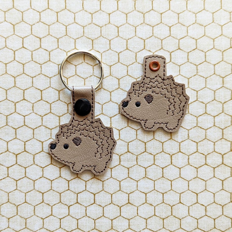 Hedgehog Snap Tab and Eyelet Key Fob - Designs by Little Bee