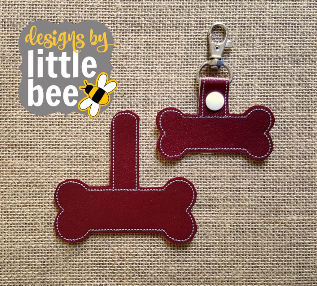 Dog Bone Snap Tab & Eyelet Key Fob - Designs by Little Bee