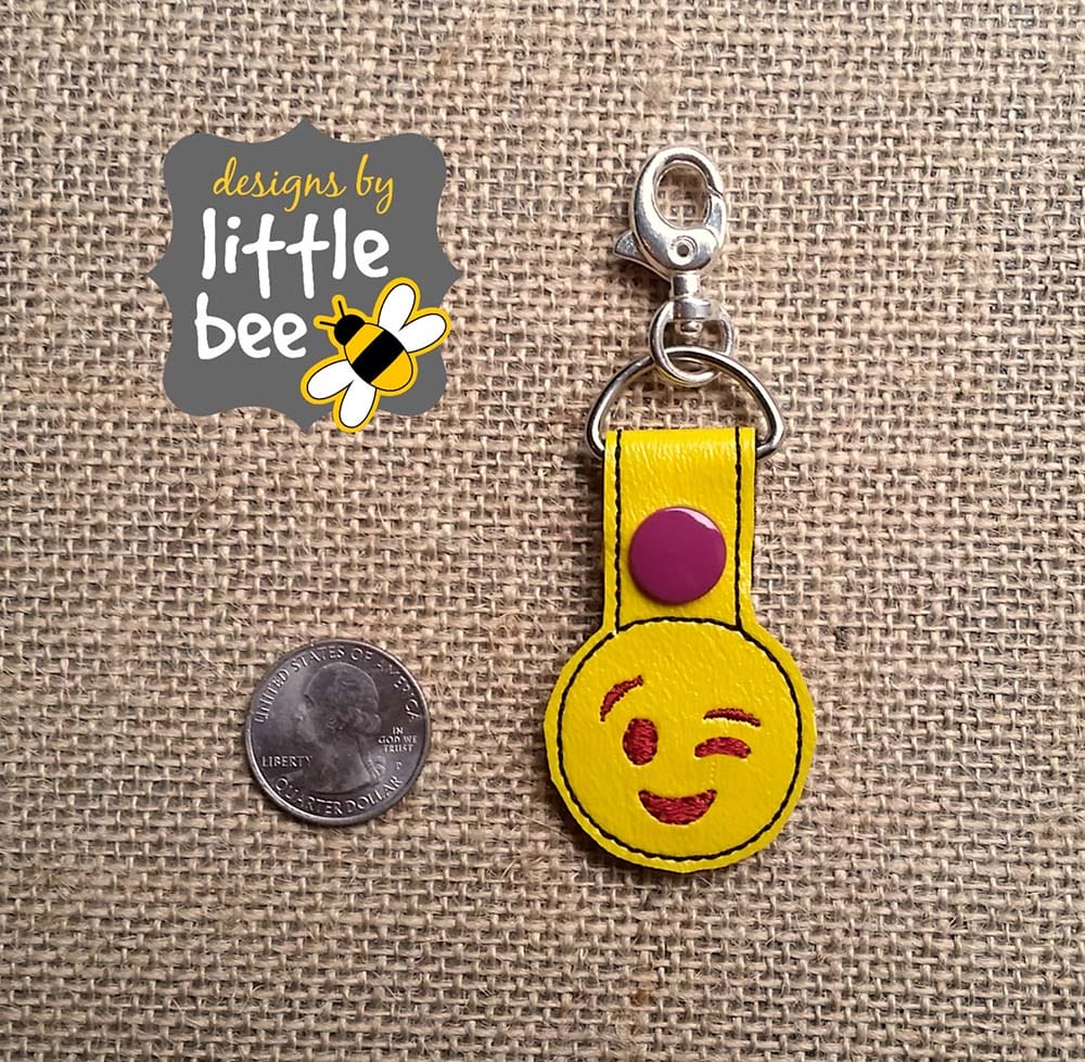 Winking Face Emoji Mini Snap Tab - Designs by Little Bee