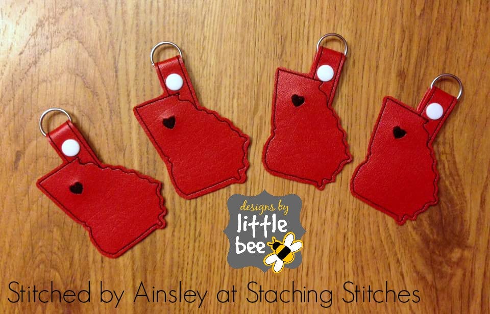 Georgia State Key Fob / Snap Tab Set - Designs by Little Bee