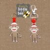 Sock Monkey Key Fob / Snap Tab Set - Designs by Little Bee