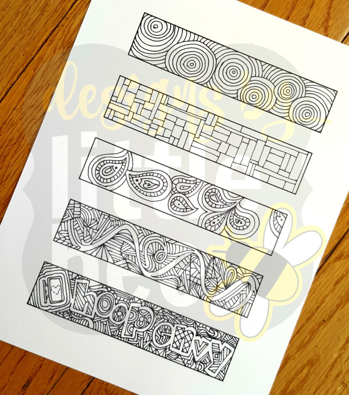 PDF Hand-Drawn Coloring Bookmarks - Designs by Little Bee