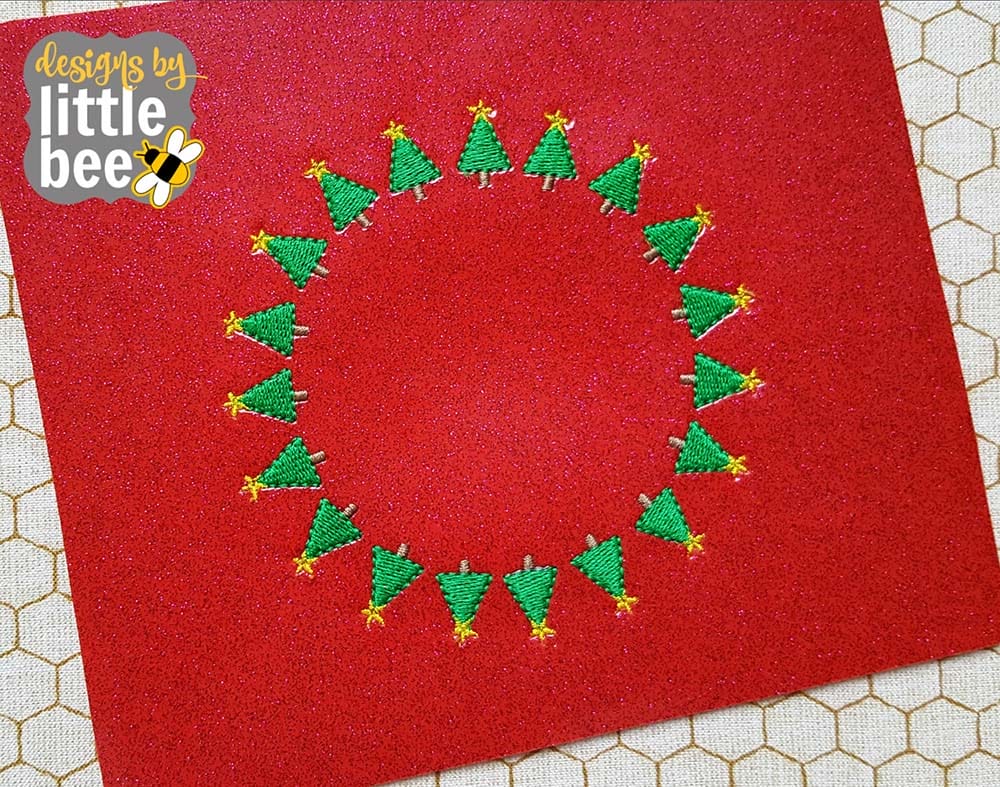 Monogram Frame - Christmas Trees - Designs by Little Bee