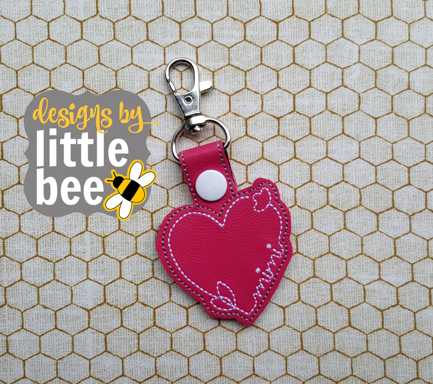 Mimi Name Heart Snap Tab - Designs by Little Bee