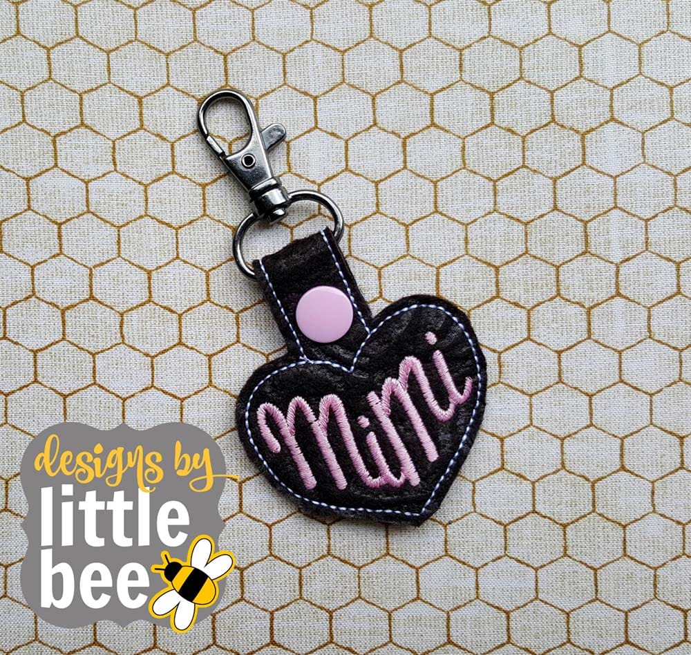 Mimi Name Heart Snap Tab - Designs by Little Bee