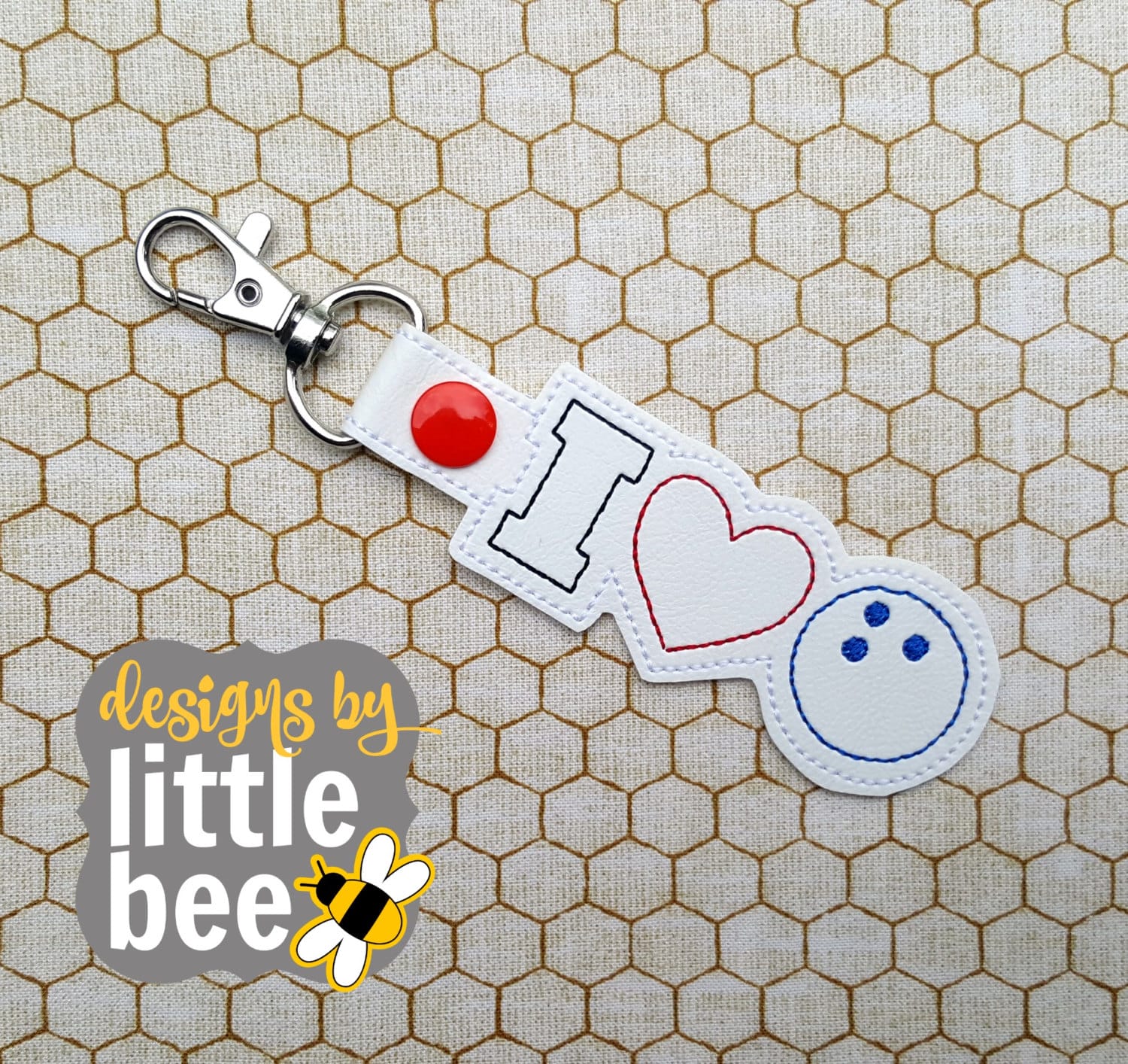 I Love Bowling Snap Tab - Designs by Little Bee