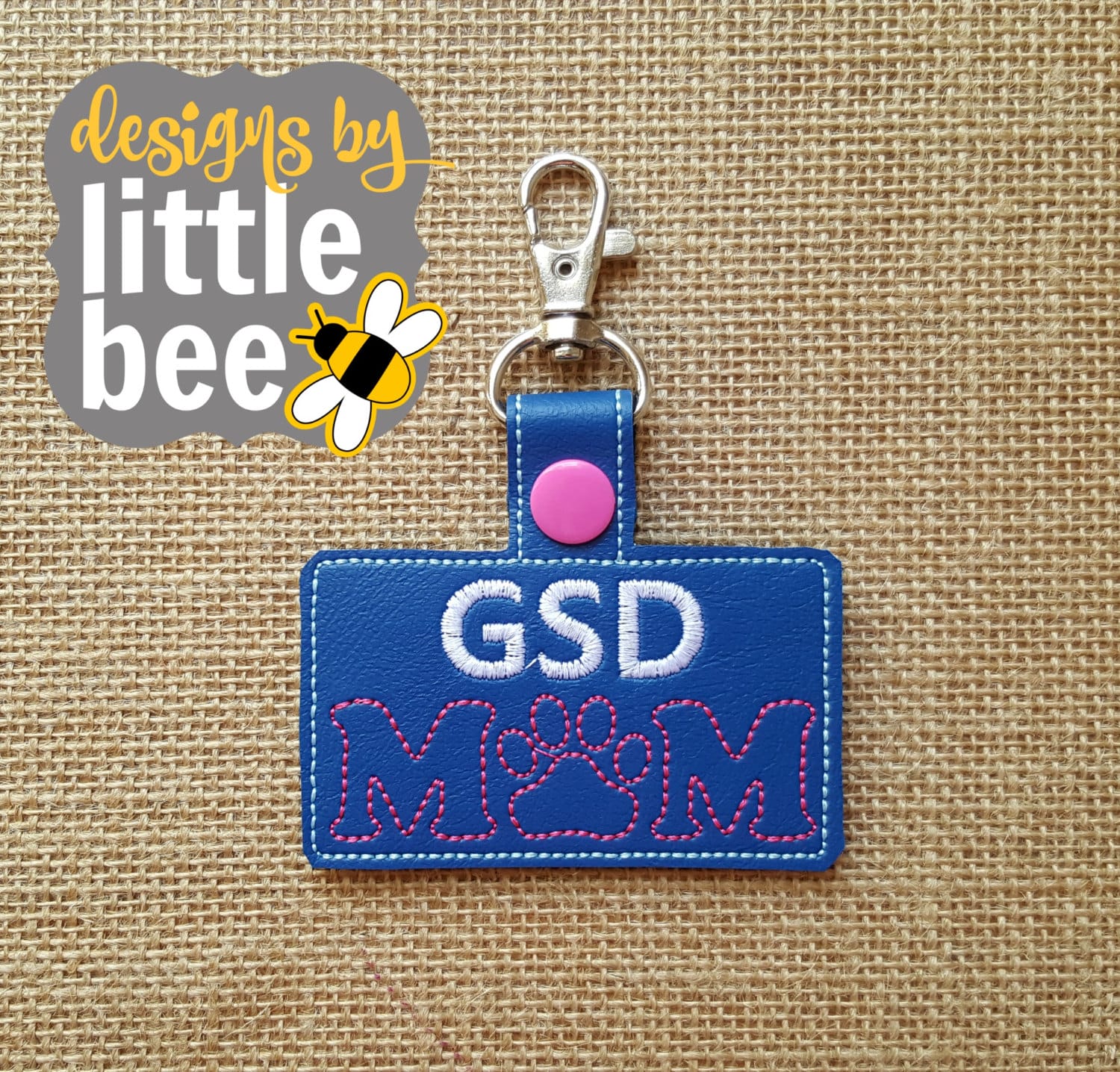 GSD German Shepherd, Dog Breed Mom Snap Tab - Designs by Little Bee