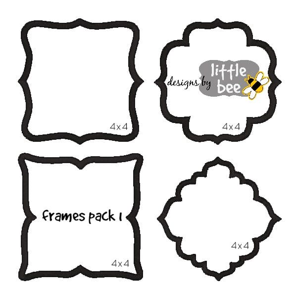 Simple Applique Frames Pack 4x4 - Designs by Little Bee