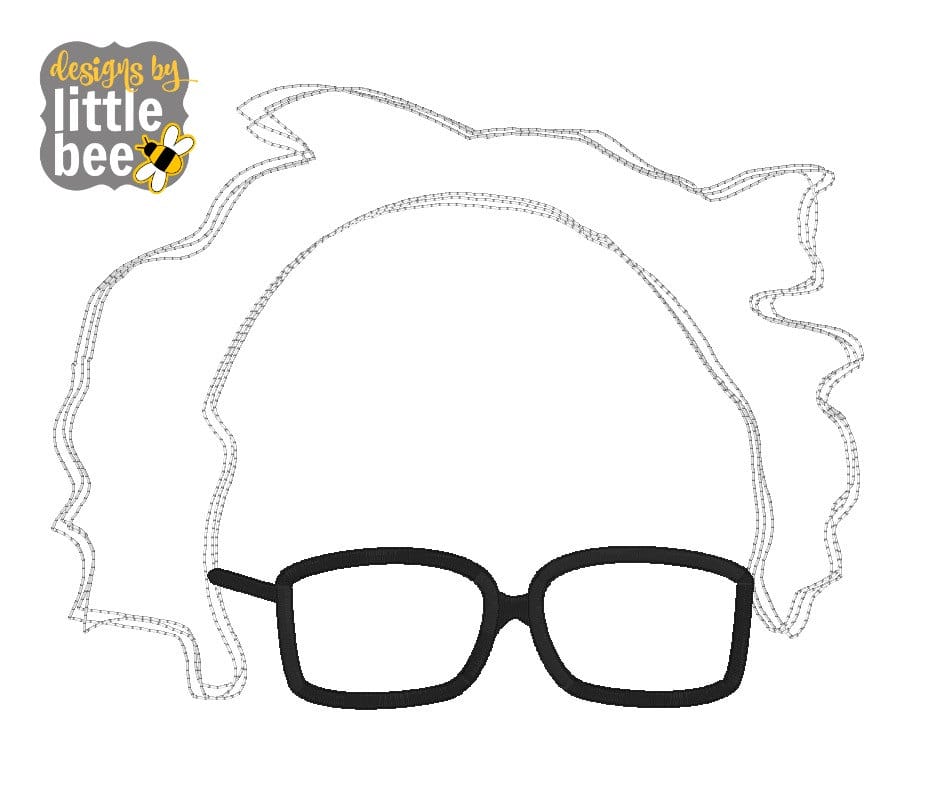 Bernie Sanders Linework Embroidery - Designs by Little Bee