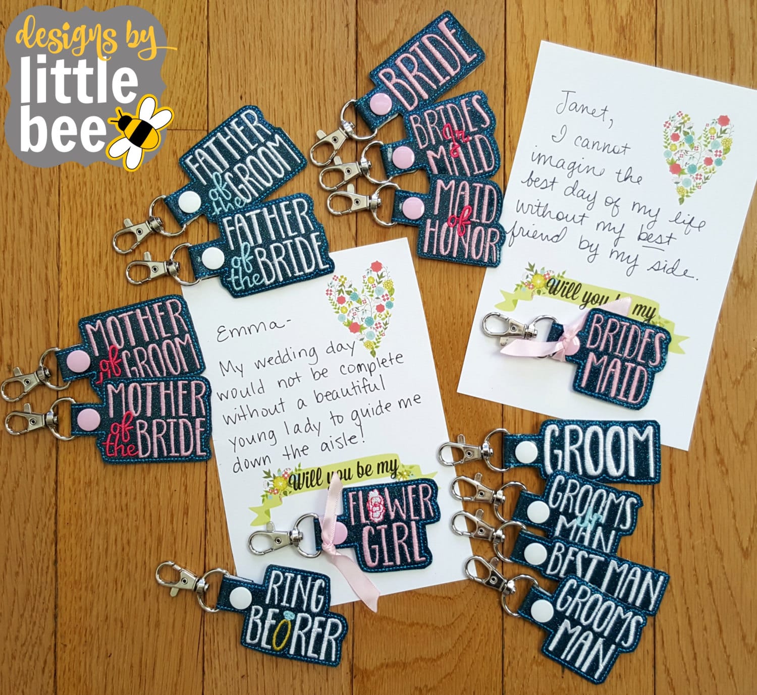 Wedding Snap Tab SET: Bride, Groom, Maid of Honor, Flower Girl, etc ...