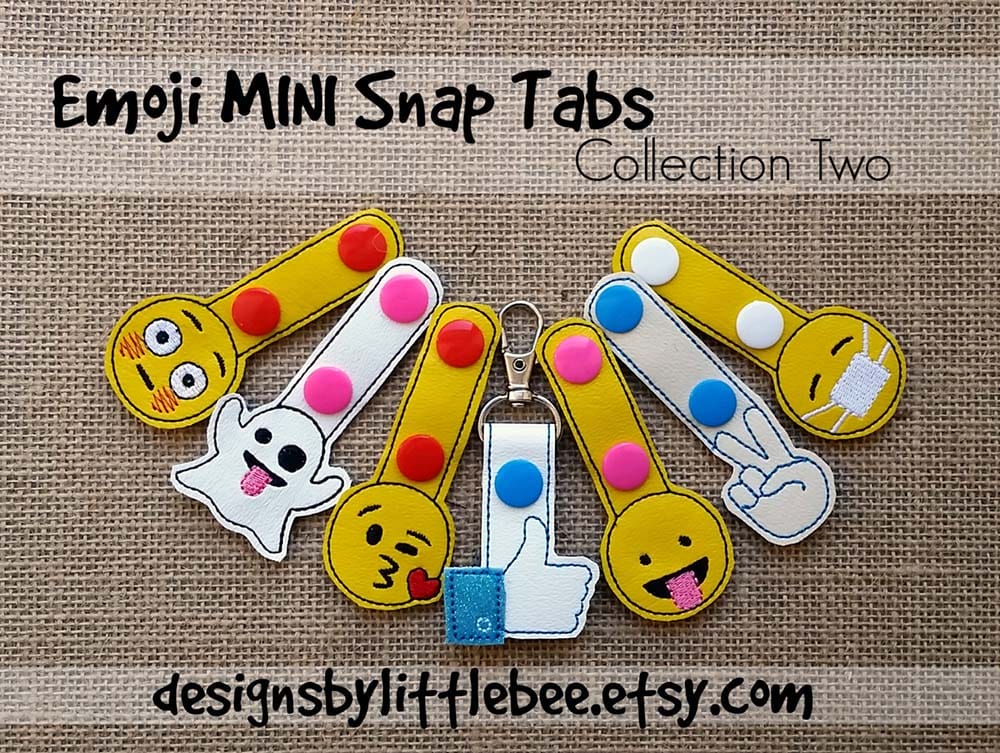 Emoji Mini Snap Tab Collection Two - Designs by Little Bee