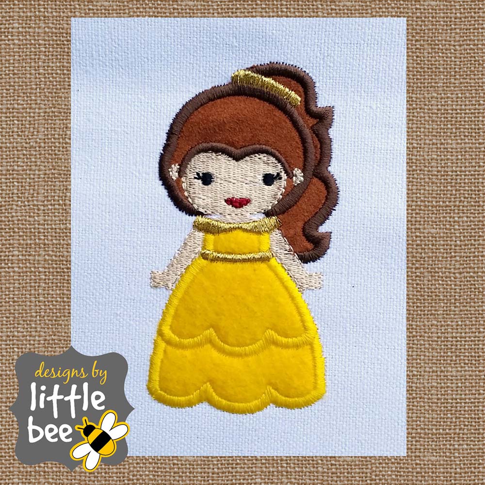 Belle Princess Applique - Designs by Little Bee