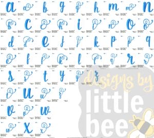 Lillian Font: 2", 3" - Designs by Little Bee