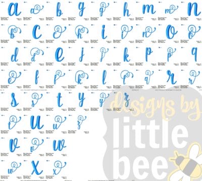 Lillian Font: 2", 3" - Designs by Little Bee