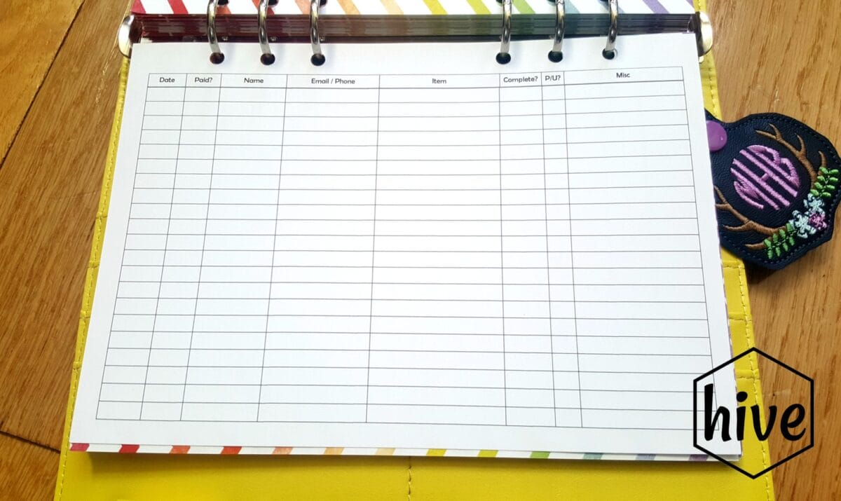 PRINTABLE Embroidery Job Organizer - Designs by Little Bee