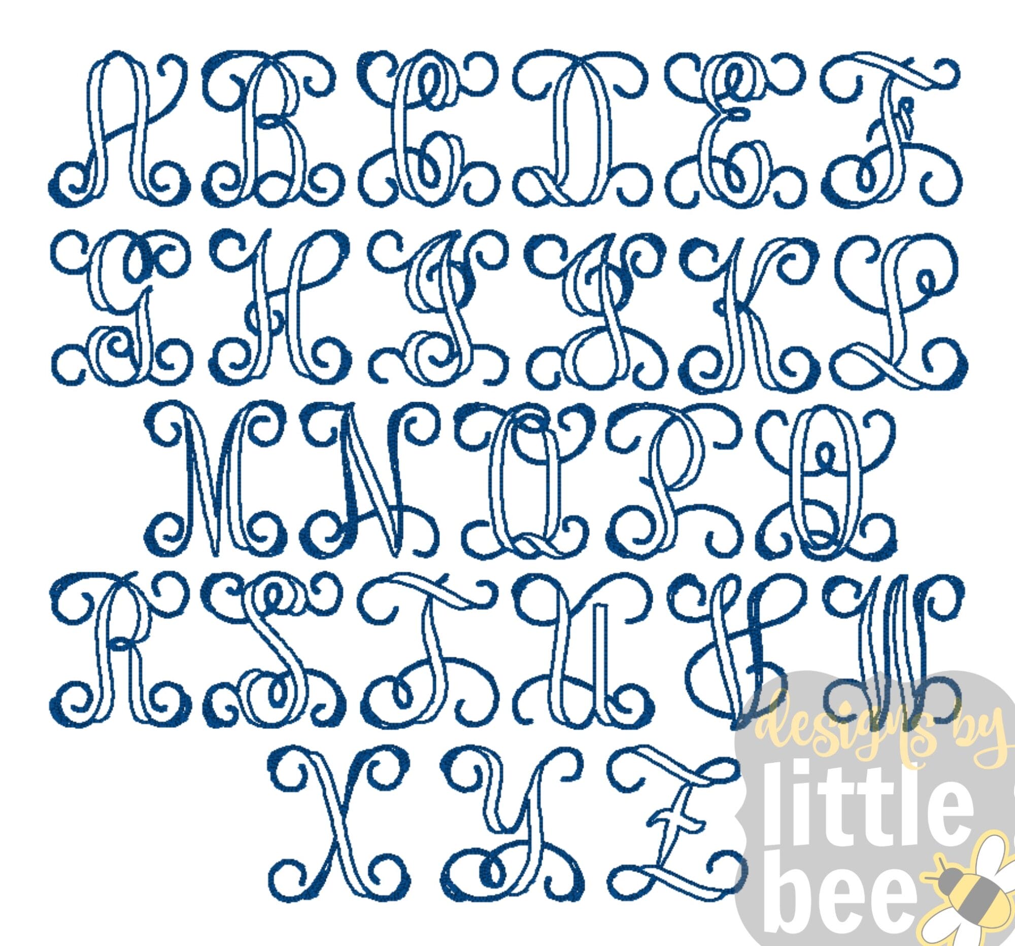 Olivia Monogram [Bow] Font - Designs by Little Bee