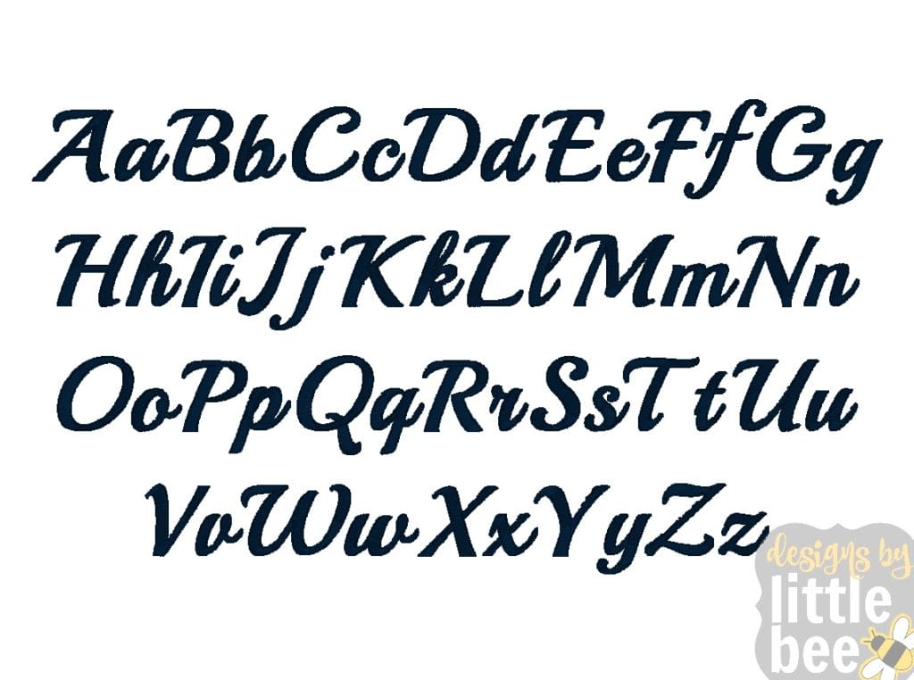 Cheer Script Embroidery Font - 1" 2" - 12 01 2017 - Designs by Little Bee