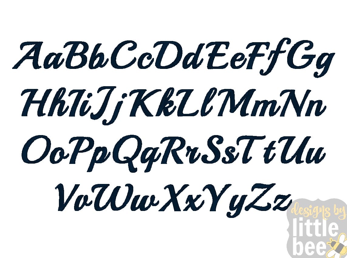 Cheer Script Embroidery Font - 1" 2" - 12 01 2017 - Designs by Little Bee