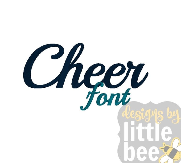 Cheer Script Embroidery Font - 1" 2" - 12 01 2017 - Designs by Little Bee