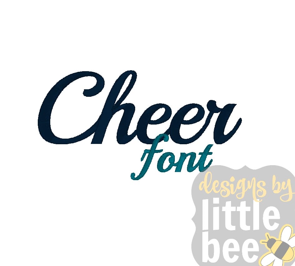 Cheer Script Embroidery Font - 1" 2" - 12 01 2017 - Designs by Little Bee