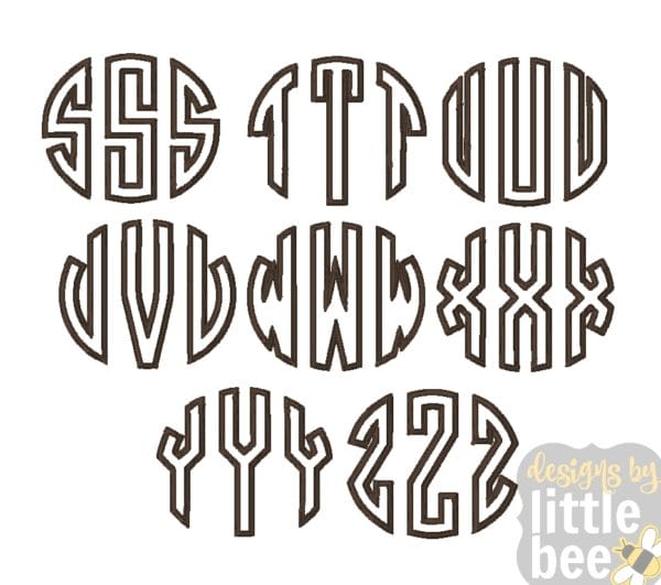 Circle Monogram Applique - Embroidery Font 4x4, 5x7, 6x10, 7x11 ...