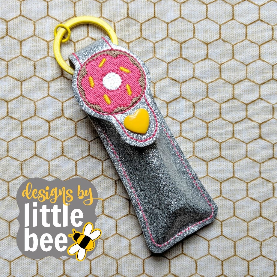 Donut Lip Balm Holder Key Fob - 5x7 + ONLY - Designs by Little Bee