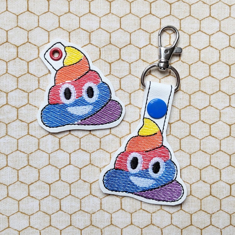 Rainbow Poop - Snap Tab & Eyelet Fob - September 2018 - Designs by ...