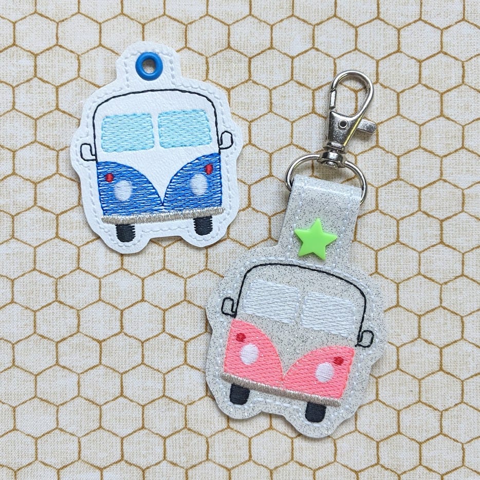 Hippie Van - Snap Tab & Eyelet Fob - September 2018 - Designs by Little Bee