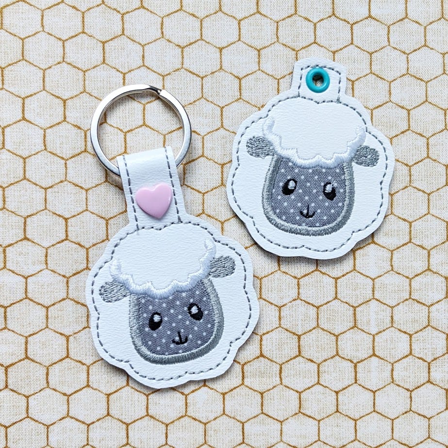 Sheep Applique Snap Tab & Eyelet Fob - November 2018 - Designs by ...