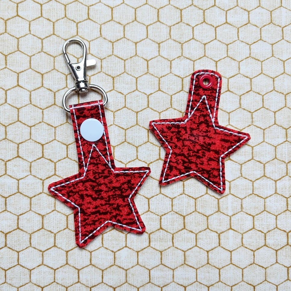 Star Snap Tab & Eyelet Fob - November 2018 - Designs by Little Bee