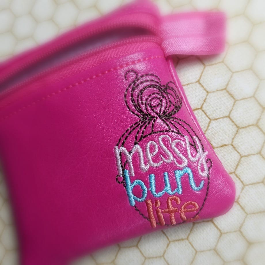 Mini Messy Bun Life Embroidery Design - March 2019 - Designs by Little Bee