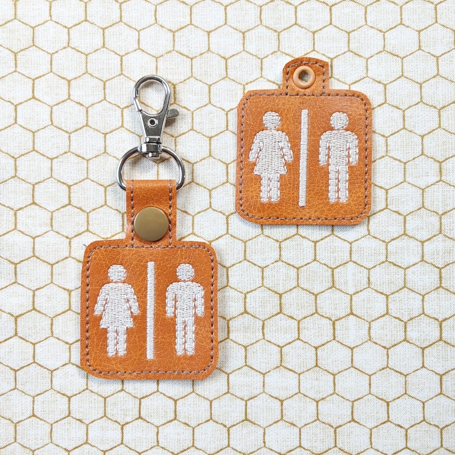 Restroom Sign Snap Tab & Eyelet Fob Set - April 2019 - Designs by ...