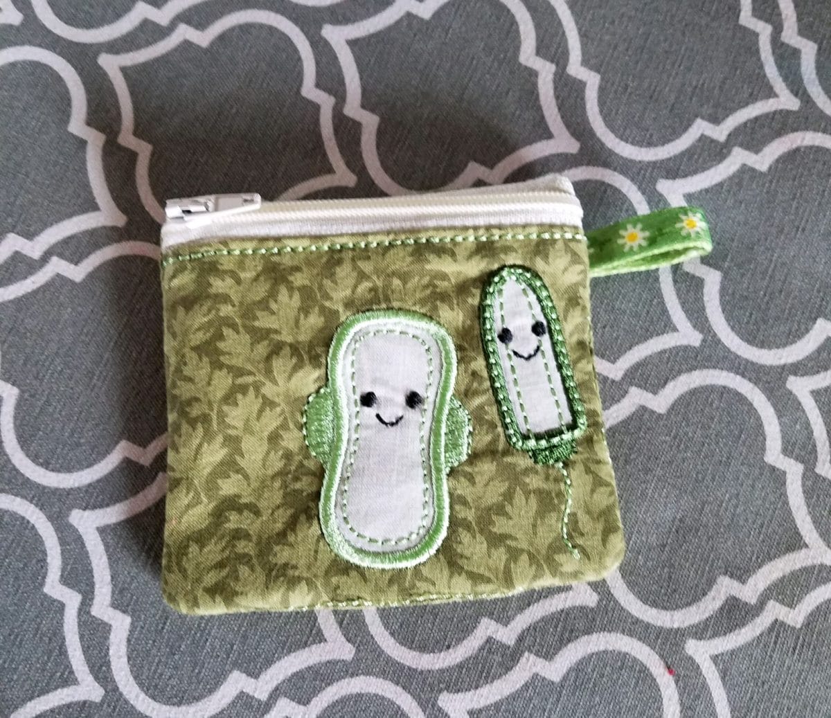 Top-Zip Feminine Hygiene Zipper Bag - Designs by Little Bee