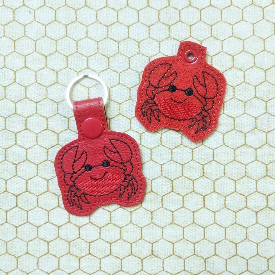 Crab Snap Tab & Eyelet Key Fob - May 2019 - Designs by Little Bee