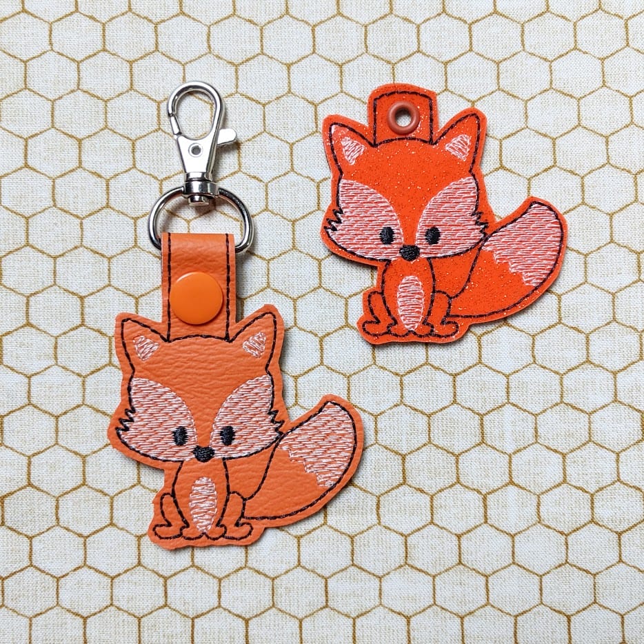 Fox Snap Tab & Eyelet Fob Set - May 2019 - Designs by Little Bee