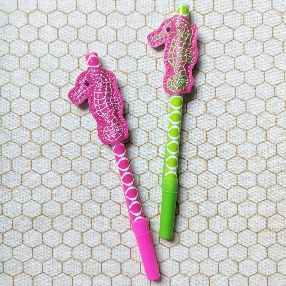 Seahorse Pencil/Straw Hugger - Designs by Little Bee