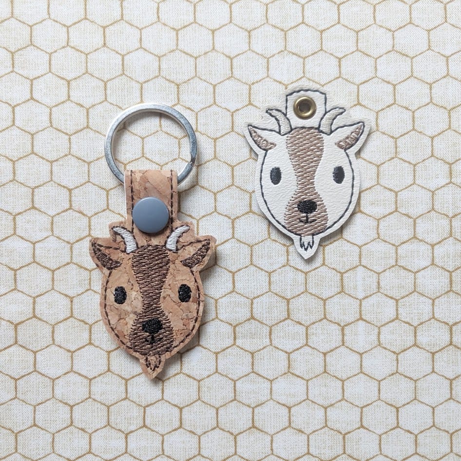 Goat Snap Tab & Eyelet Key Fob - June 2019 - Designs by Little Bee