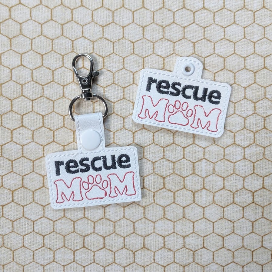 Rescue Mom Snap Tab & Eyelet Key Fob - July 2019 - Designs by Little Bee