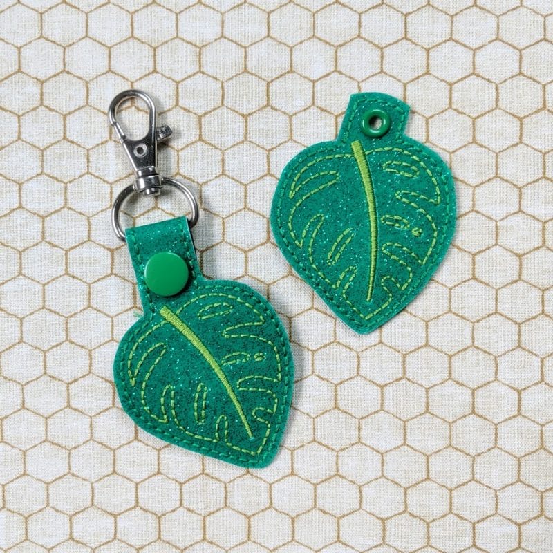 Tropical Leaf Snap Tab & Eyelet Key Fob Set - Designs by Little Bee