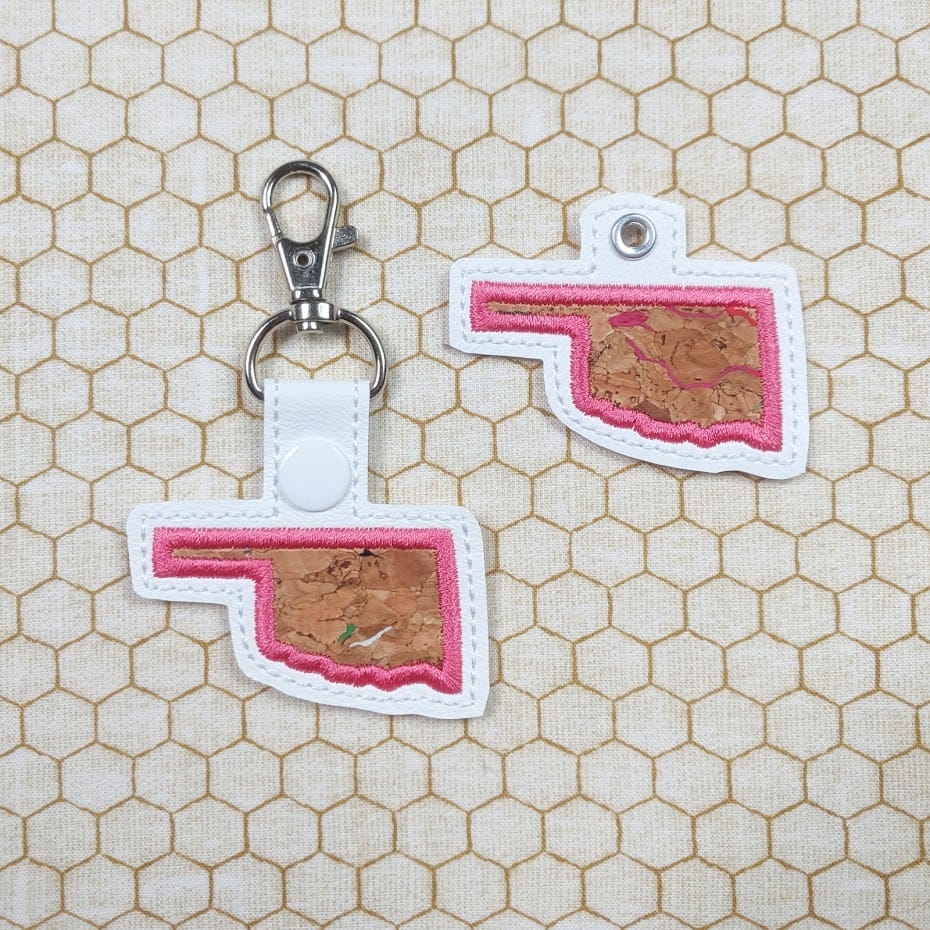 Oklahoma Applique Snap Tab & Eyelet Key Fob - August 2019 - Designs by ...