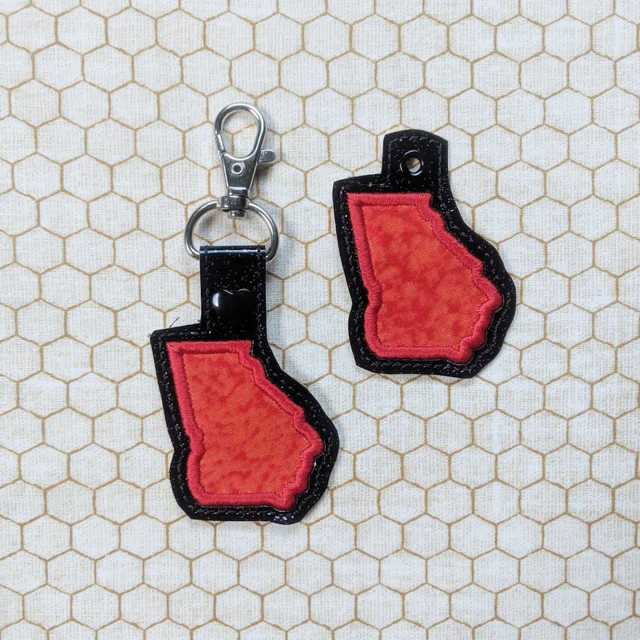 Georgia Applique Snap Tab & Eyelet Key Fob - August 2019 - Designs by ...