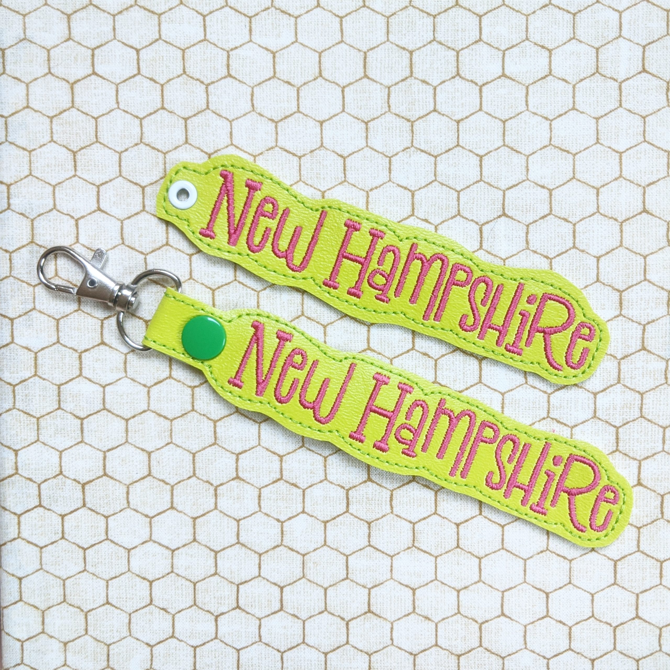 New Hampshire Snap Tab & Eyelet Key Fob Set - Designs by Little Bee