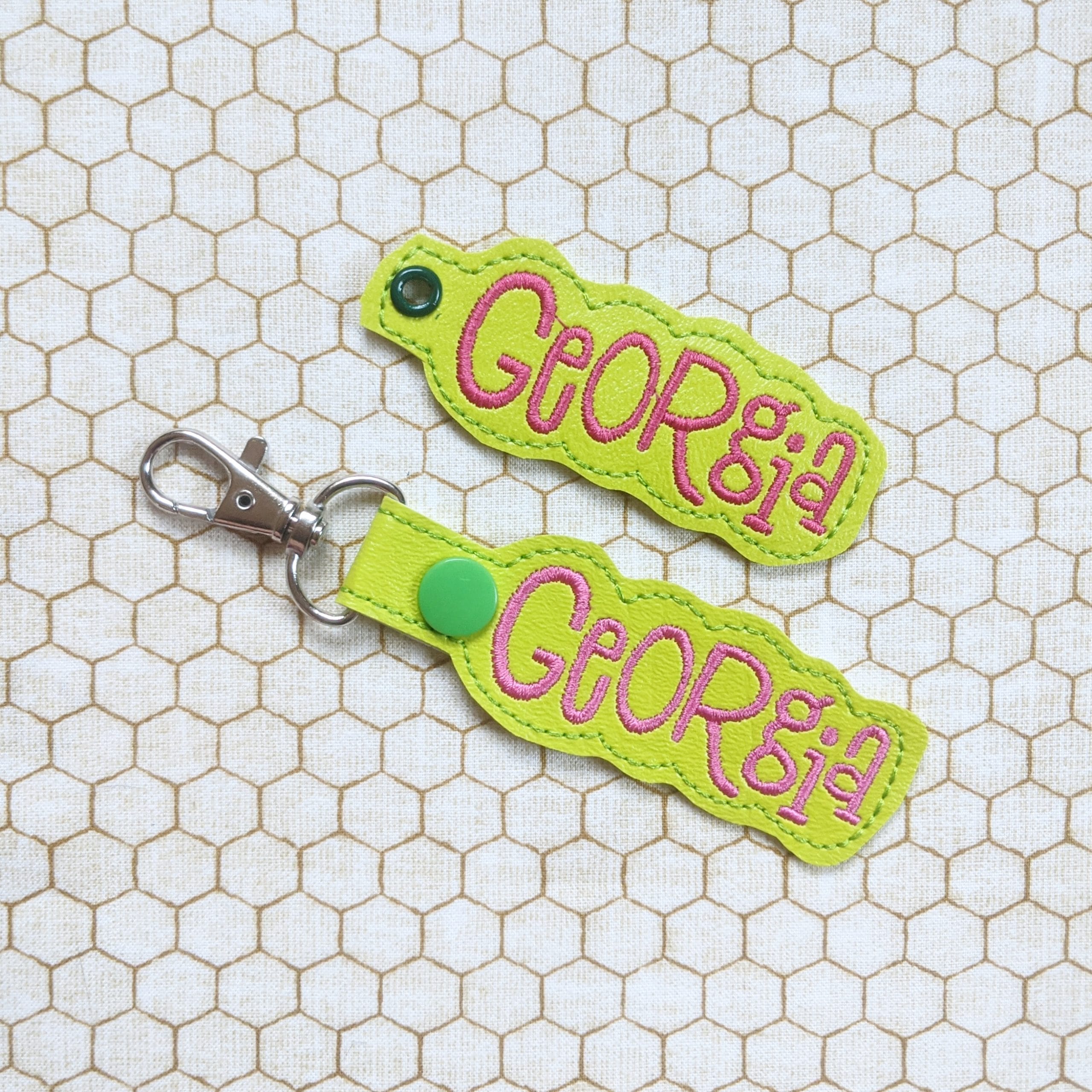 Georgia Snap Tab & Eyelet Key Fob Set - Designs by Little Bee