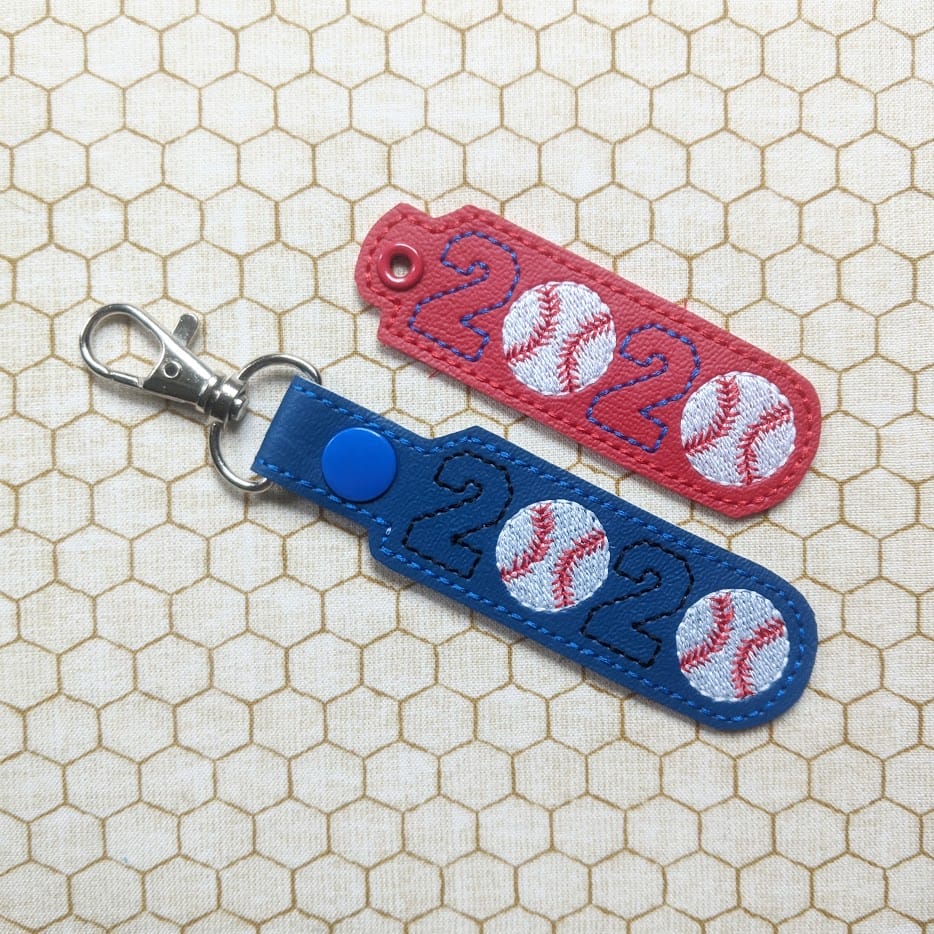 2020 Baseball Snap Tab & Eyelet Key Fob Set - Designs by Little Bee