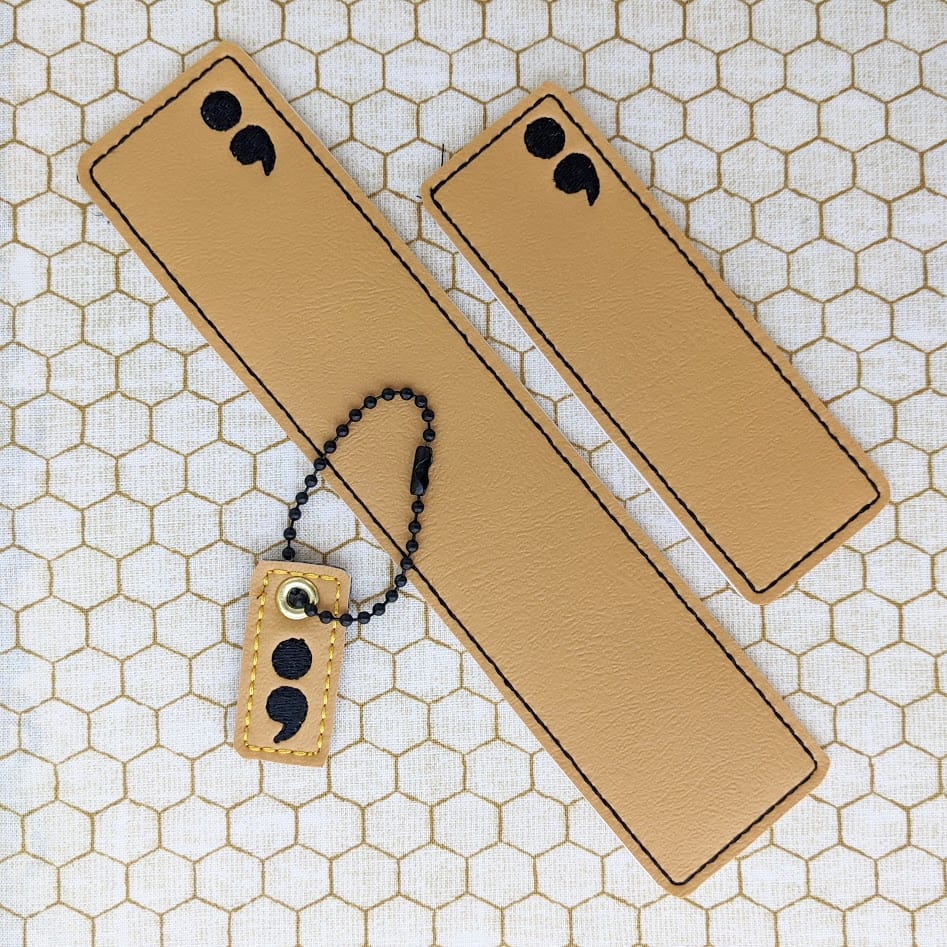 Semicolon Bookmark & Bonus Tiny Eyelet Fob - Designs by Little Bee