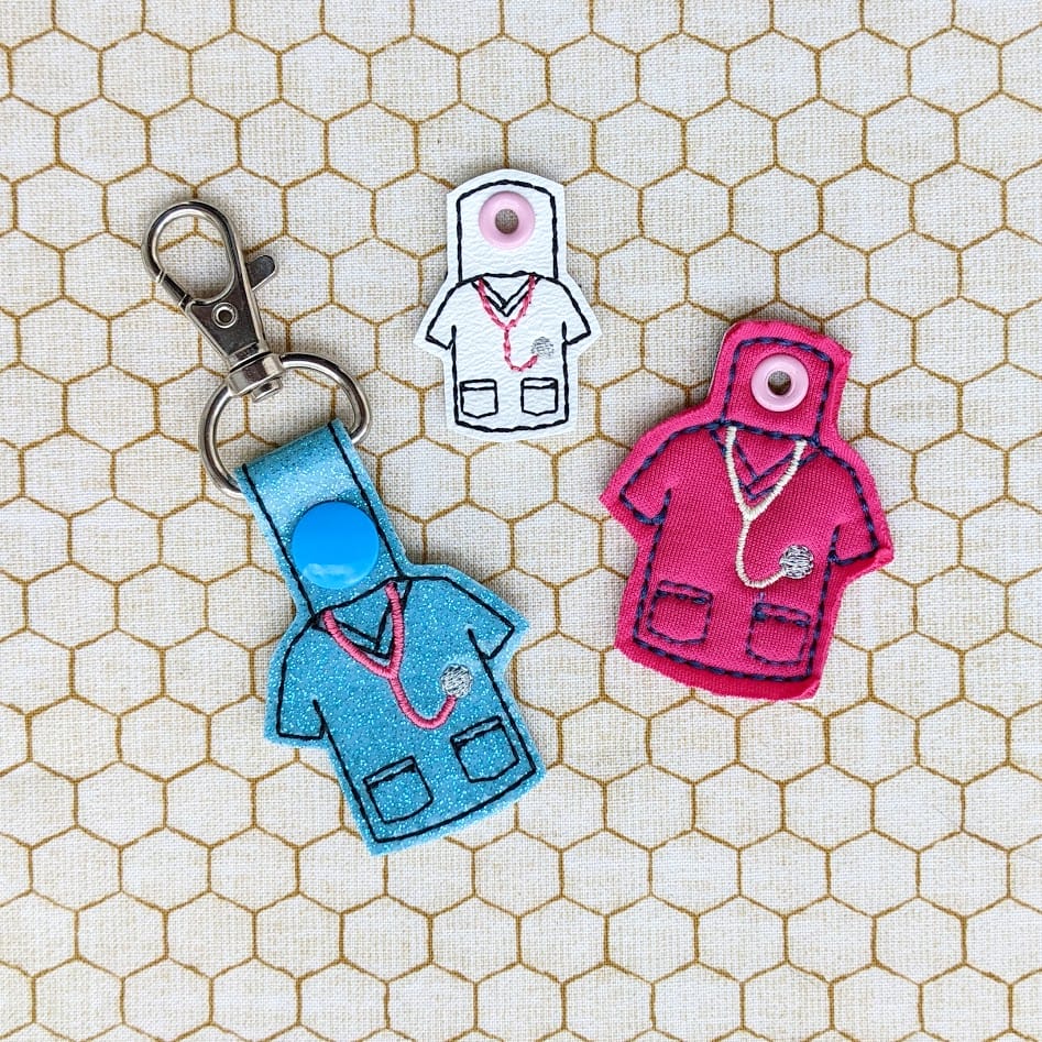 Scrub Snap Tab & Eyelet Key Fob Set - Designs by Little Bee