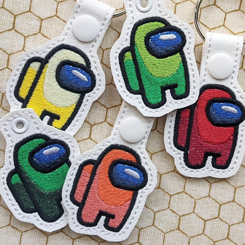 Among Us Snap Tab & Eyelet Key Fob Set - Designs by Little Bee