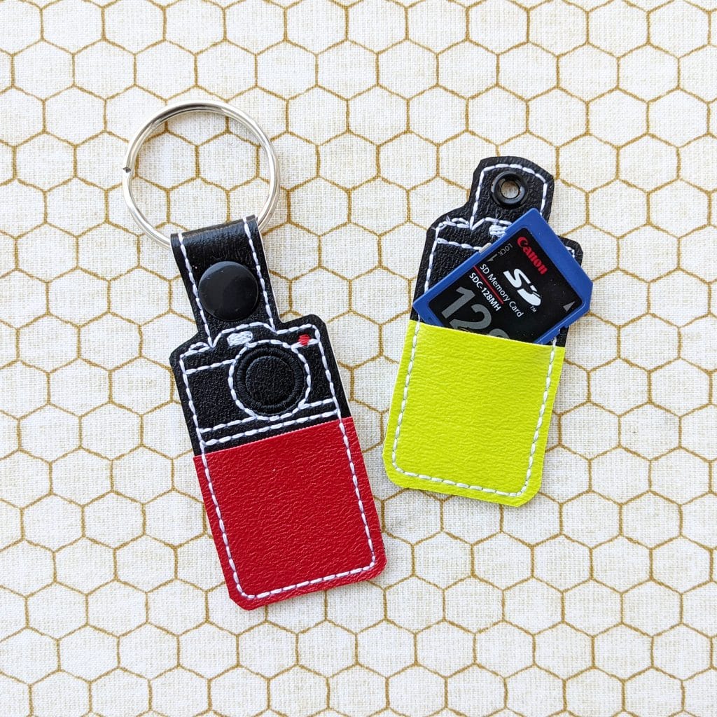 Camera SD Card Holder Snap Tab & Eyelet Key Fob Set - Designs by Little Bee