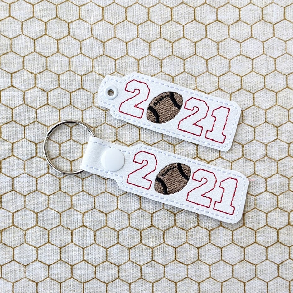 2021 Football Snap Tab & Eyelet Key Fob Set - Designs by Little Bee