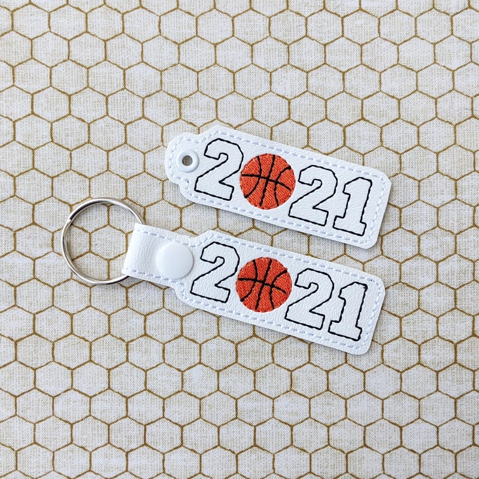 2021 Basketball Snap Tab & Eyelet Key Fob Set - Designs by Little Bee